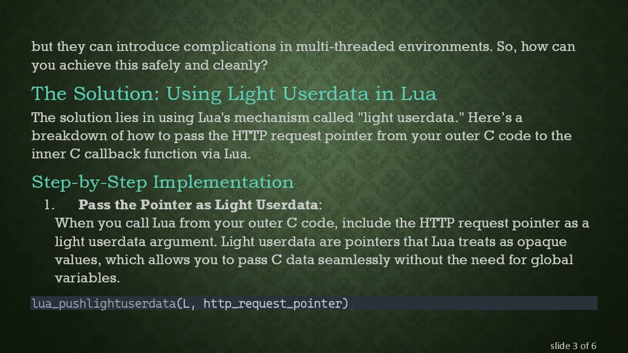 How to Pass Values from C to Lua Callbacks