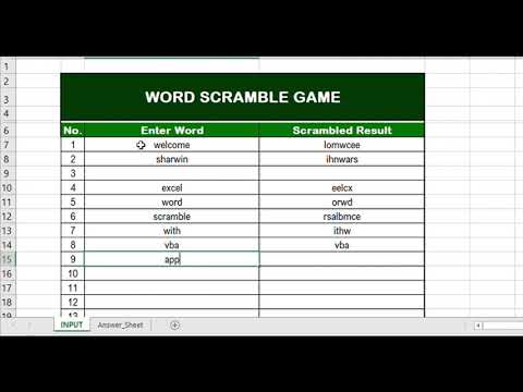 Excel VBA Word Scrambler