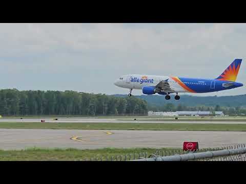 Allegiant Air landing at TVC Cherry Capital Airport in Traverse City MI 7/15/23