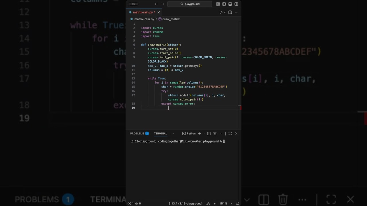 Matrix Rain in Python – Terminal Animation in 30 Lines