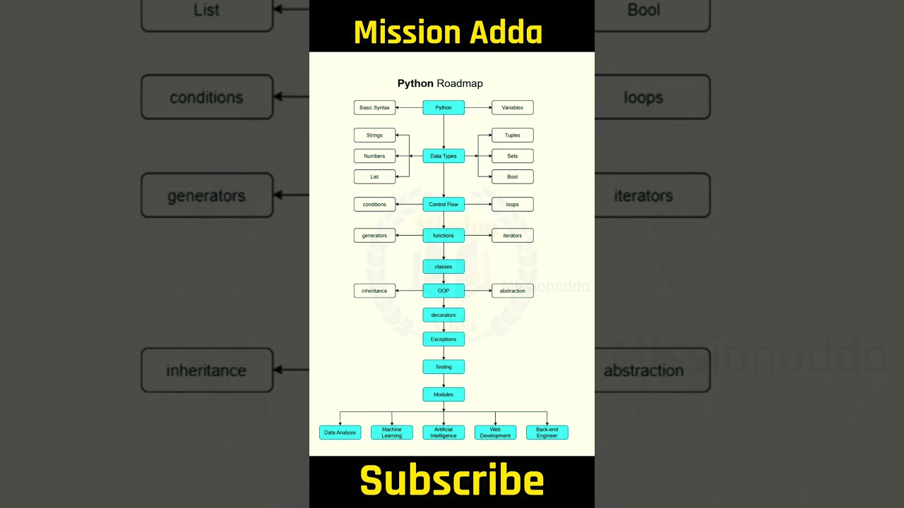 Python Roadmap for Beginners! 🐍 Learn Python Programming Basic Instructions Step-by-Step