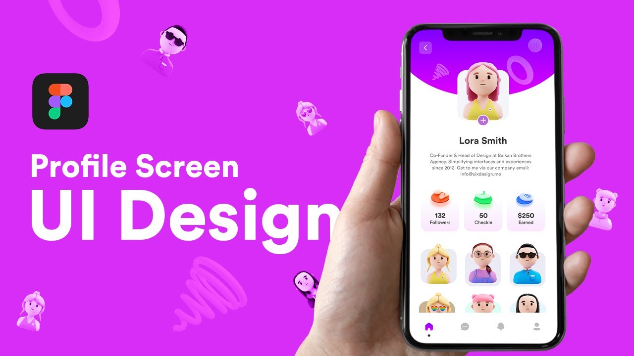 Profile Screen UI Design in Figma - User Profile Page Design