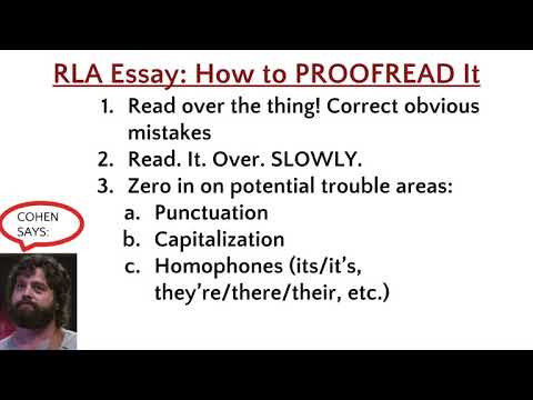 Proofreading and Editing your RLA Essay