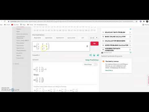 CALCULATE DETERMINANT OF A MATRIX USING SYMBOLAB CALCULATOR