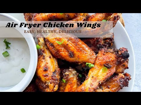 Crispy Chicken Wings in less than 15 minutes 😮💨 #airfryer #airfryerrecipes #chickenwings