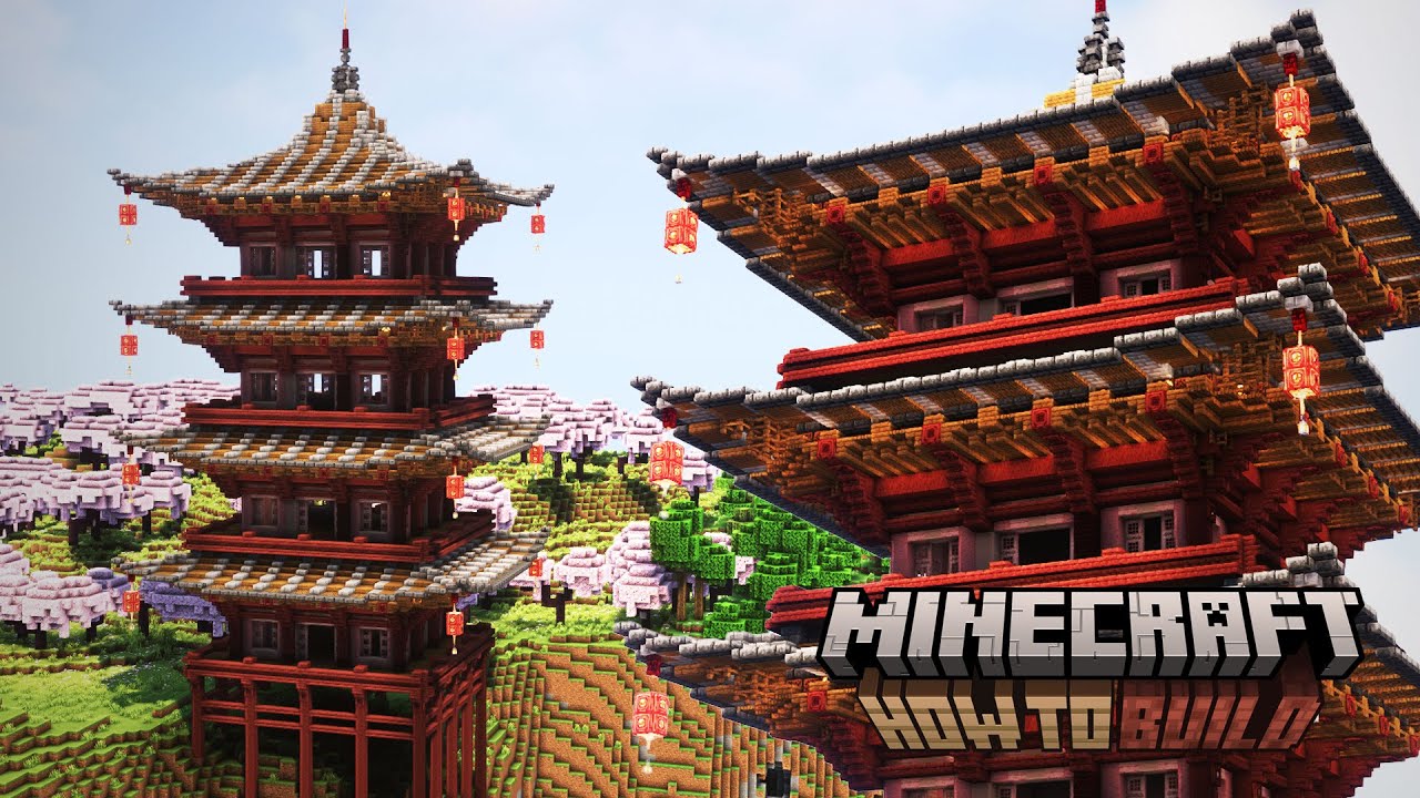 Minecraft: How to Build a Japanese Cherry Blossom Tower | Japanese ...