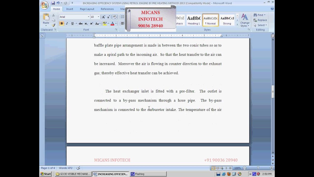 DESIGN AND FABRICATION OF   INCREASING EFFICIENCY SYSTEM USING PETROL ENGINE BY PRE HEATING METHOD