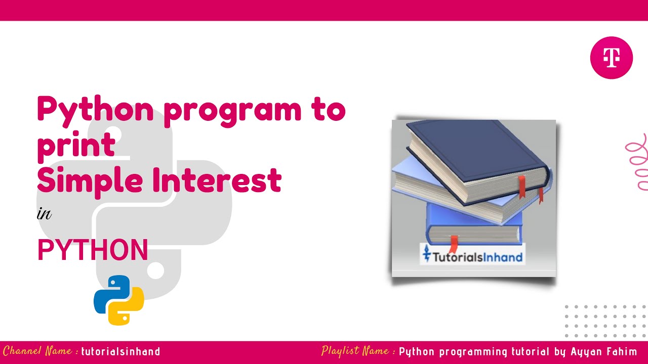 python program to calculate simple interest