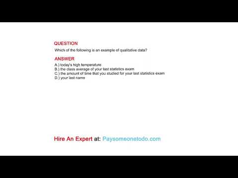Which of the following is an example of qualitative data?