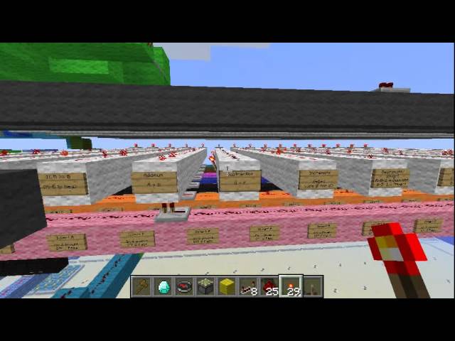 ALU (with User Interface including 4-bit opcode) Minecraft Map