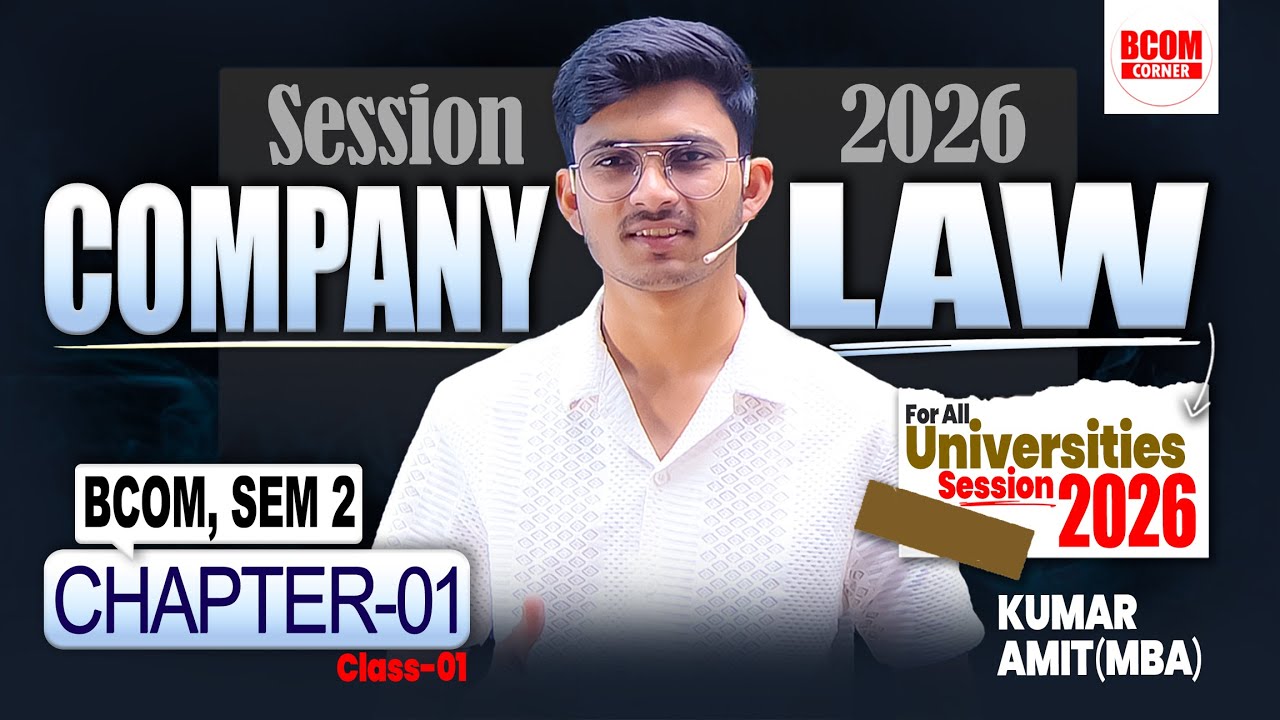 Chapter 1 Company Law 2026 Part 1 | The Company & Its Characteristics | BCom Sem 2