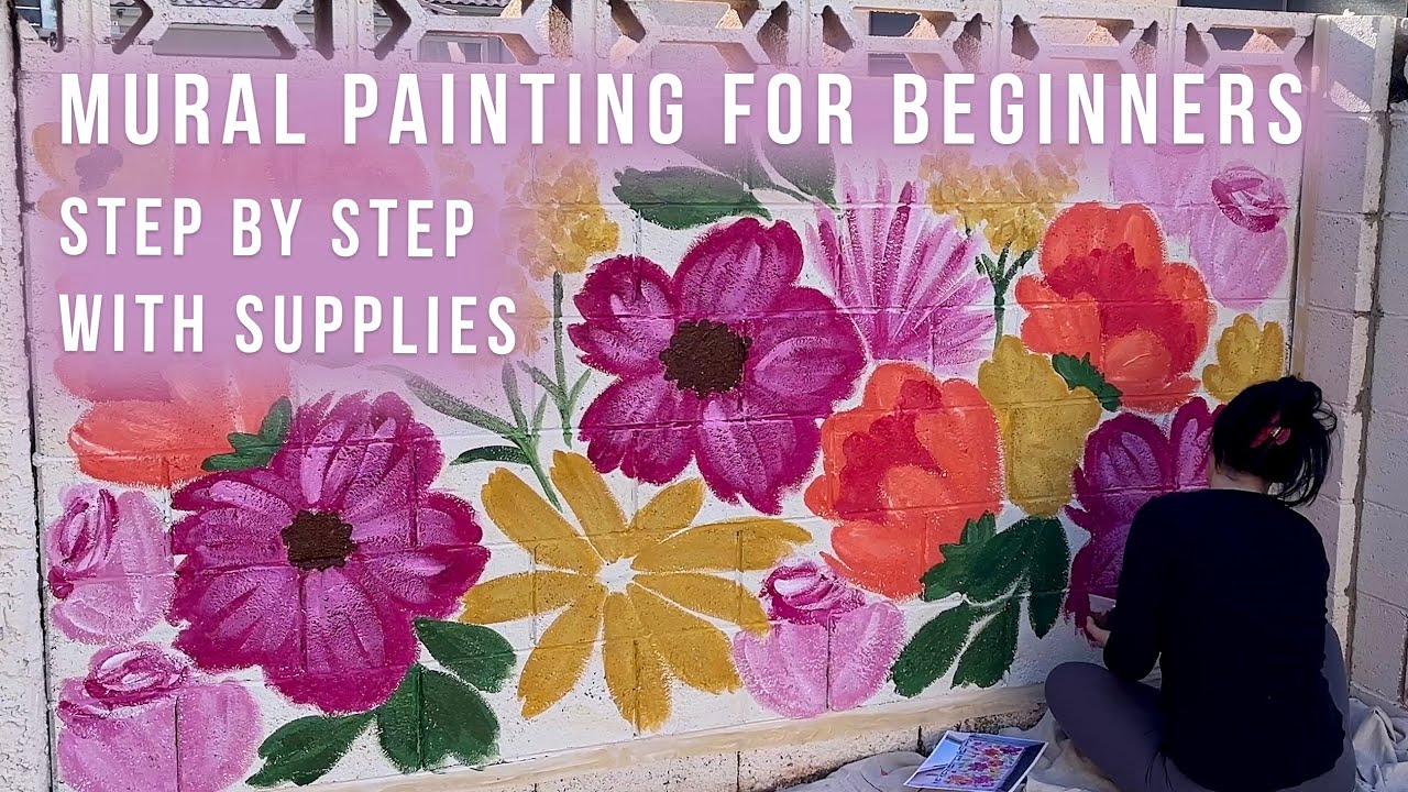 How To Paint a Mural For Beginners - DIY Brick Acrylic Mural Painting Materials and Supplies