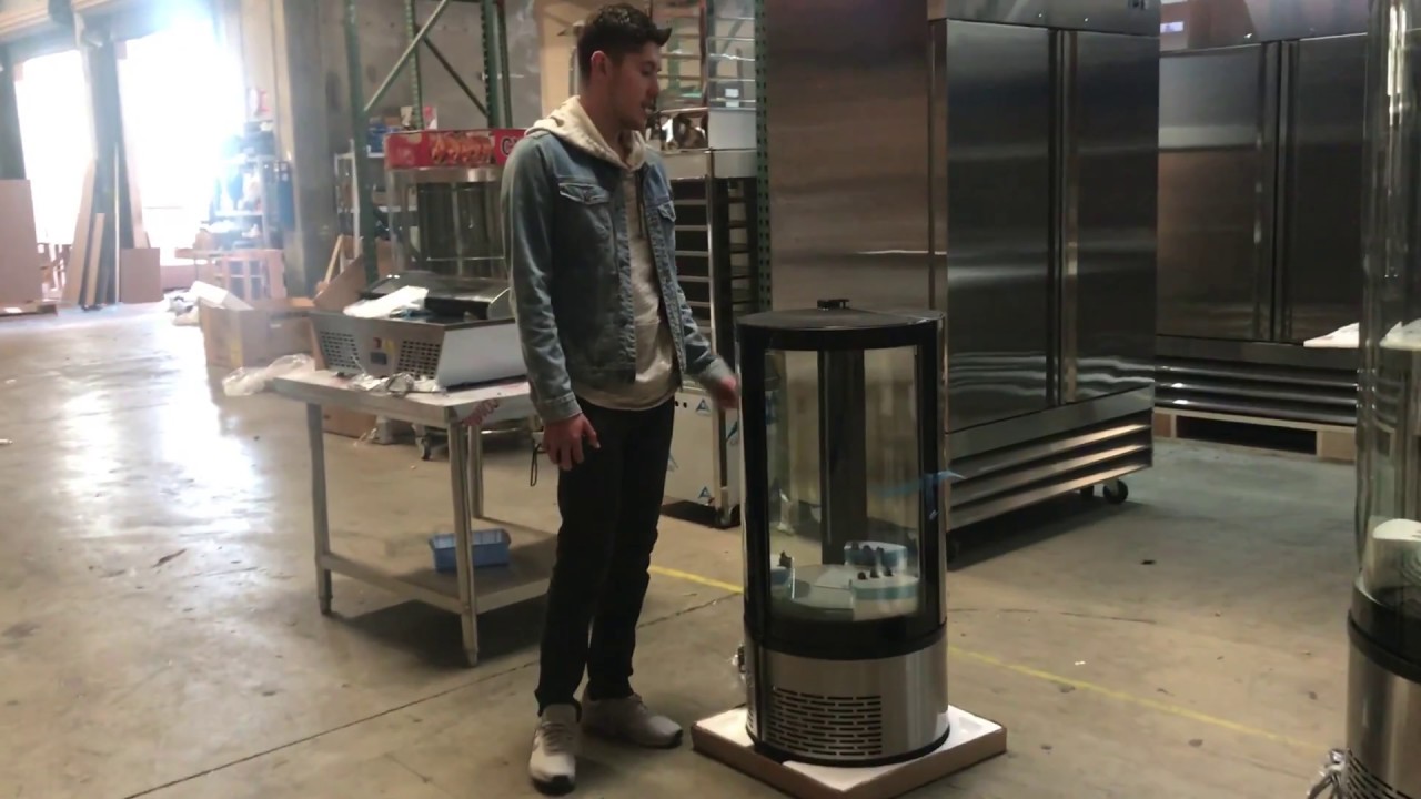 Countertop Refrigerated Curved Glass Cake Display Case  Glass COOLER Circular  Floor Cake