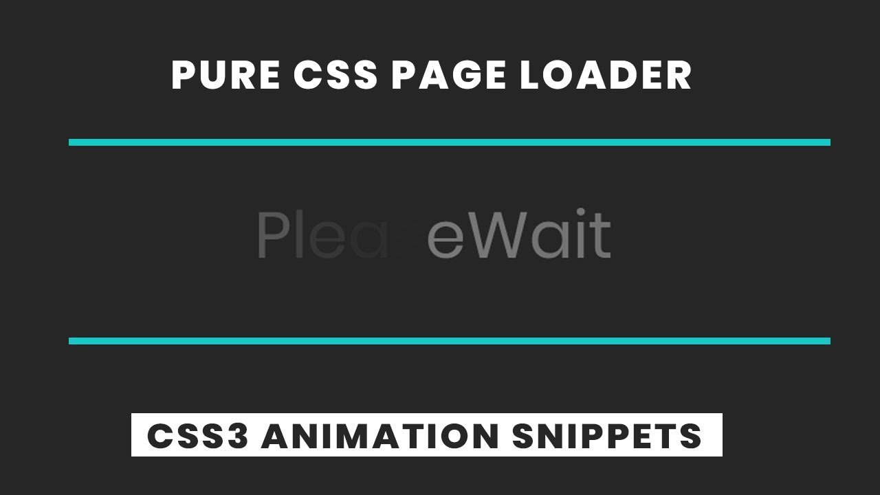 Pure CSS Page Loading Animation Effect | page load animation css3