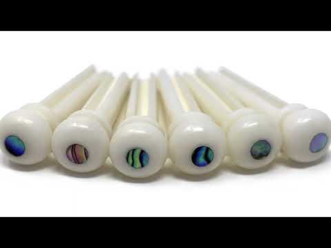 Crosby Slotted Pure Bone Bridge Pins with Abalone Dot | Reverb Canada