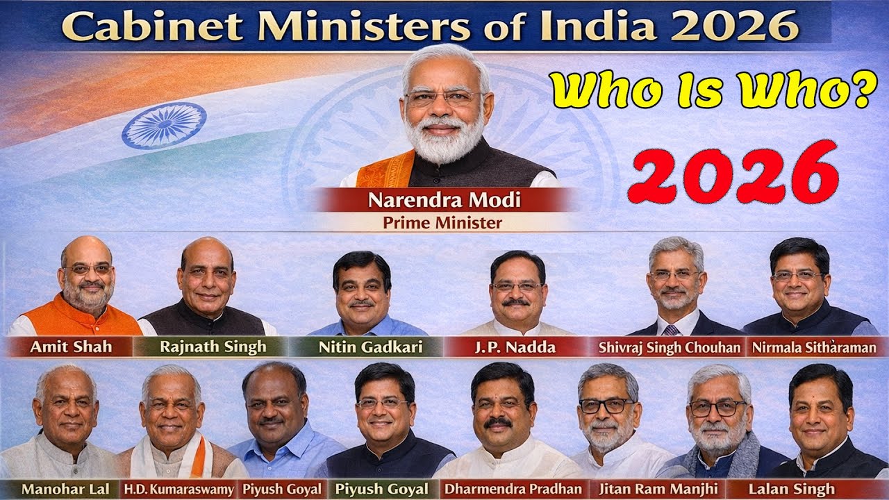 Who Is Who? Union Cabinet Ministers of India 2026 | Complete List with Portfolios  #gk #indiagk