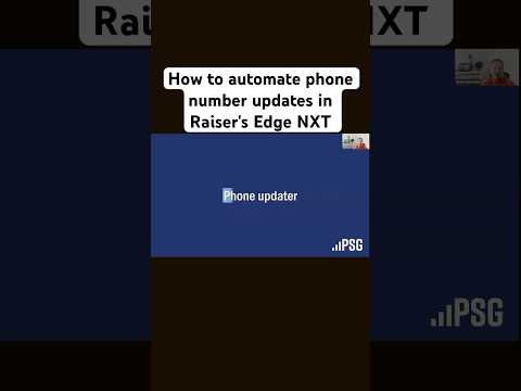 How to automate phone number updates in Raiser's Edge NXT