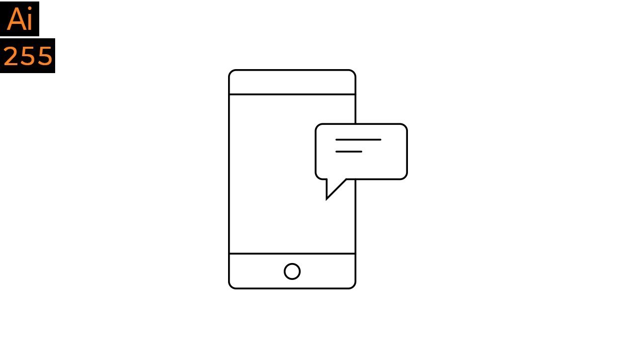 Create a smartphone message icon in Adobe Illustrator