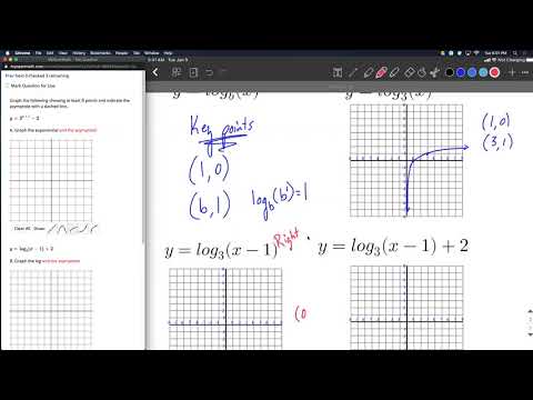 Graphing exponential and logarithmic functions using transformations