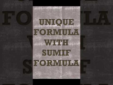 UNIQUE FORMULA WITH SUMIF FORMULA #excel #shortsyoutube #shortsbeta #excelsolutions #excelfunction