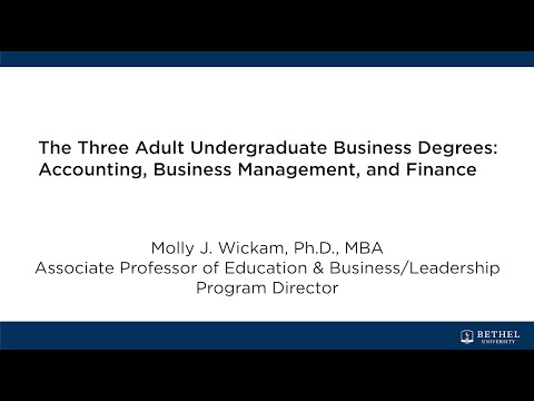Three Adult Undergraduate Business Degrees Accounting, Business Management, and Finance