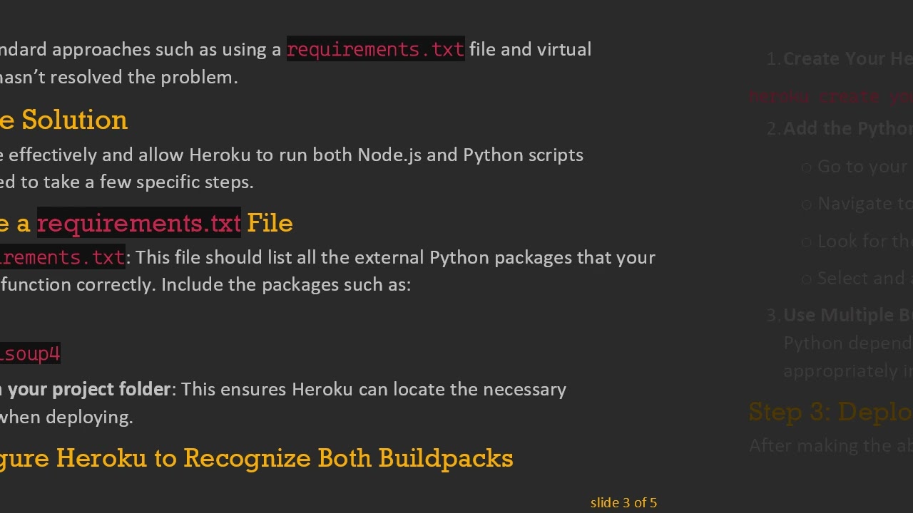 Solving the Heroku Issue with Node.js and Python Scripts