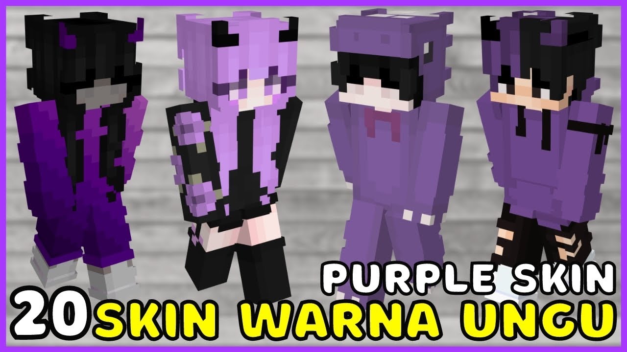 SKIN MINECRAFT WARNA UNGU - PURPLE MINECRAFT SKINS (BOY AND GIRL SKIN)