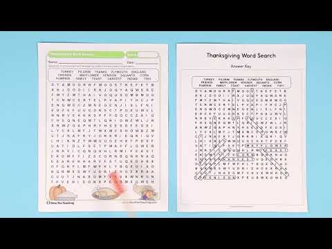 Thanksgiving Words Search Worksheet