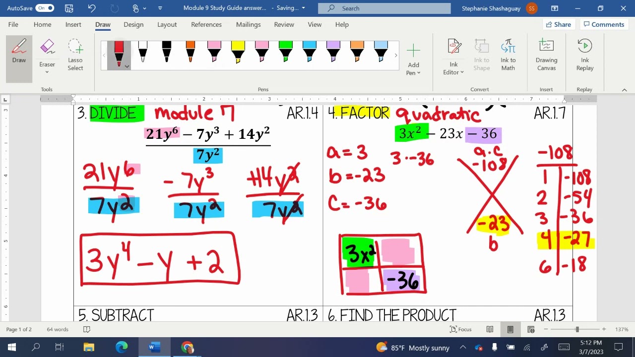 Module 9 Study Guide #1-8