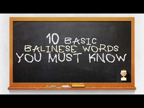 10 Basic Balinese Words | Speak Balinese