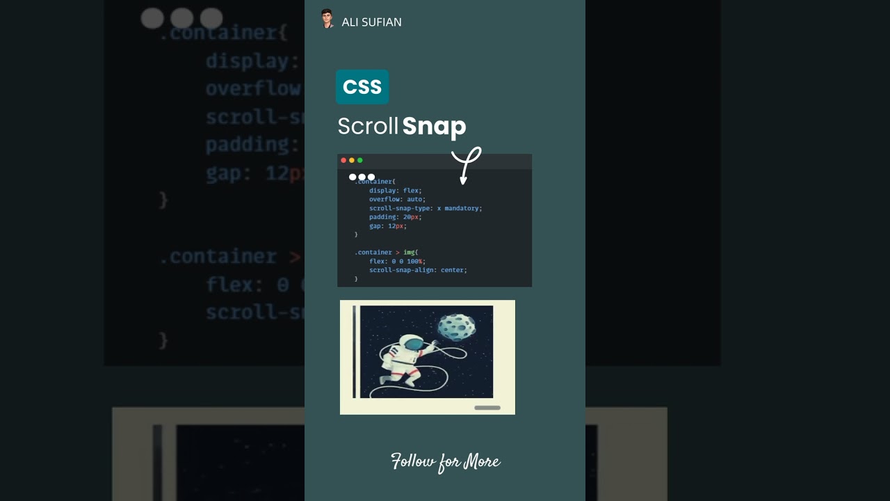 Scroll Snap in CSS #html #css #tips #webdeveloper #tricks #frontenddeveloper #css3 #reactjs #coding