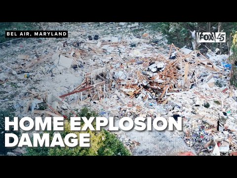 Drone video shows aftermath of Bel Air home explosion