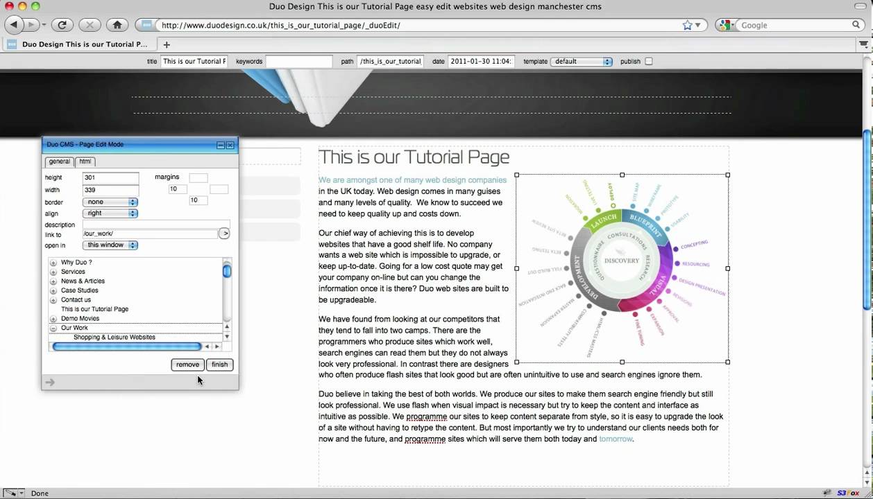Duo CMS - Lesson 5 How to Add and Remove Links to Text and Images