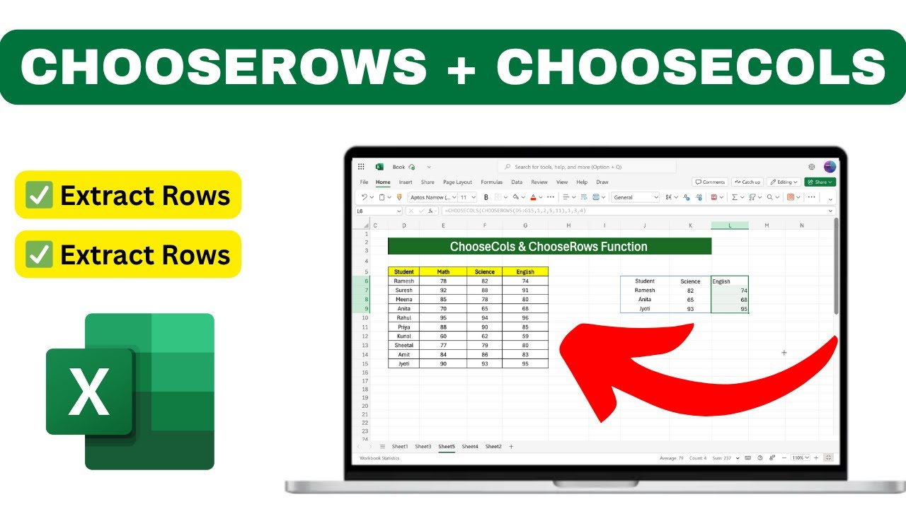 Excel CHOOSECOLS & CHOOSEROWS Function | Learn to Extract Specific Rows & Columns