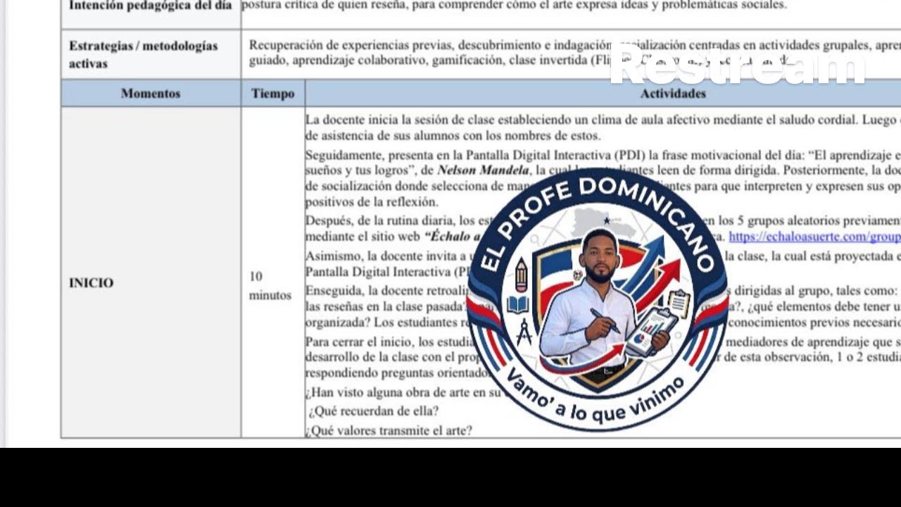 Elaboración de la planificación para la observación de clase EDD2026