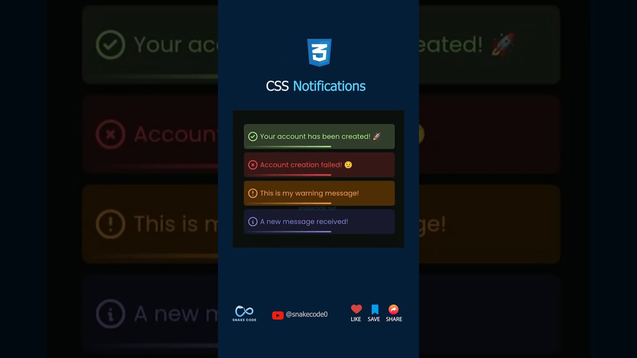 CSS Notifications #webdev #css3 #htmlcss