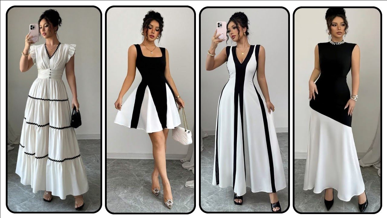 VESTIDOS BLANCO Y NEGRO LA COMBINACIÓN  PERFECTA #vestidos #blancoynegro