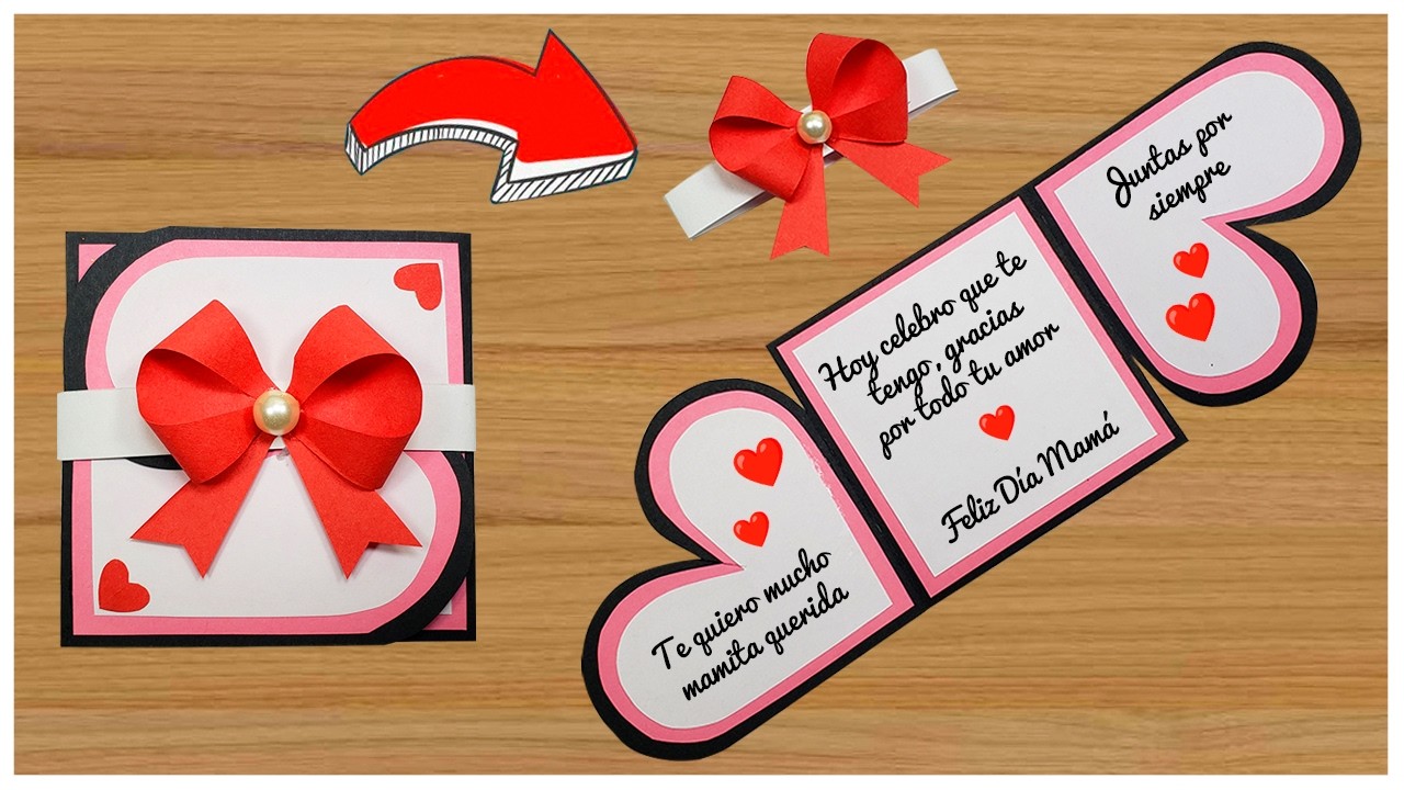 ❤️Como hacer una tarjeta para el día de la mujer/madre❤️ Día de la #madre 💌 Mother's Womens Day Card