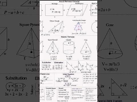 The Complete Collection of Formulas Essential for SAT💯. #Math#MathematicsStudy #SAT #Geometry