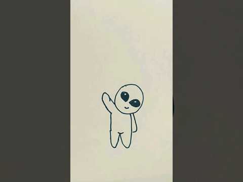 Cute alien ๐ฝ๐ #funnyart #easydrawing #cute #drawing #sketch #alien