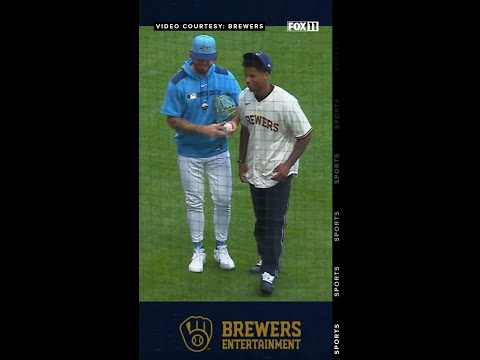 Packers' top draft pick Matthew Golden throws out first pitch at Brewers game