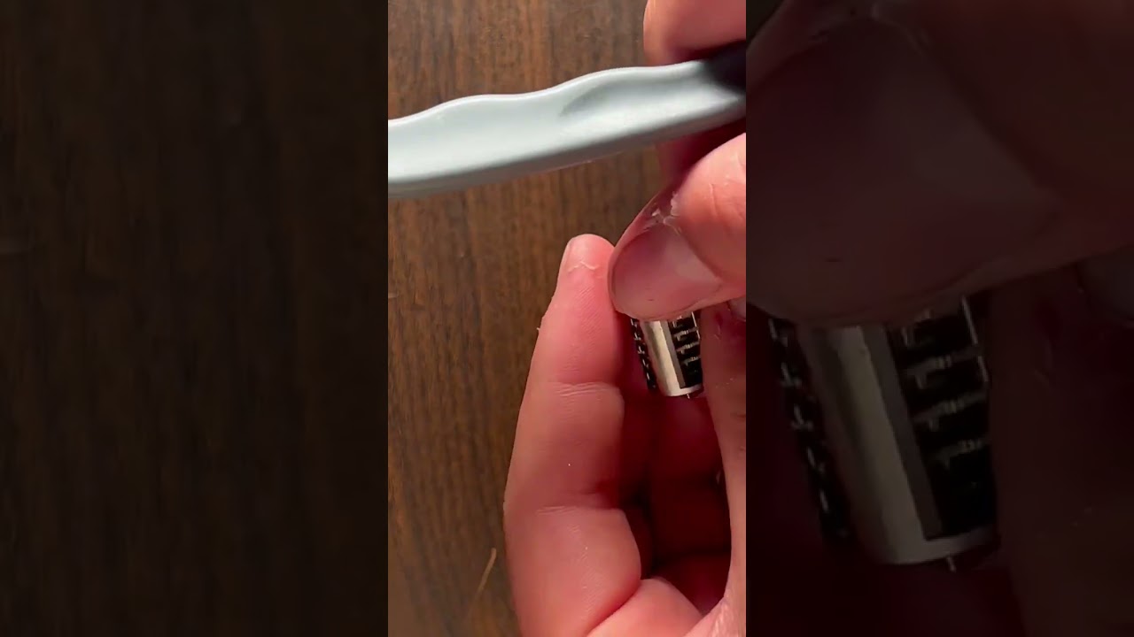 What a wafer lock looks like when being single pin picked and raked open