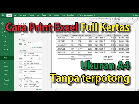 cara print excel full kertas A4 rapi dan tidak terpotong