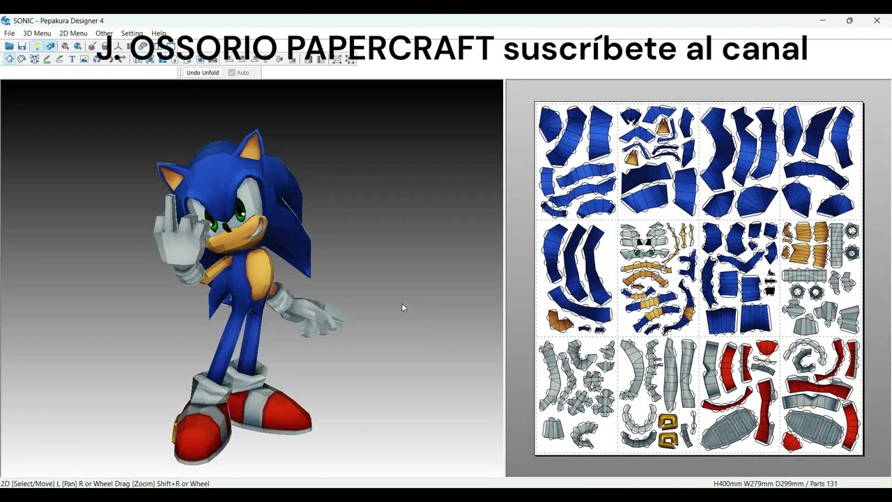 Papercraft Sonic de Nintendo