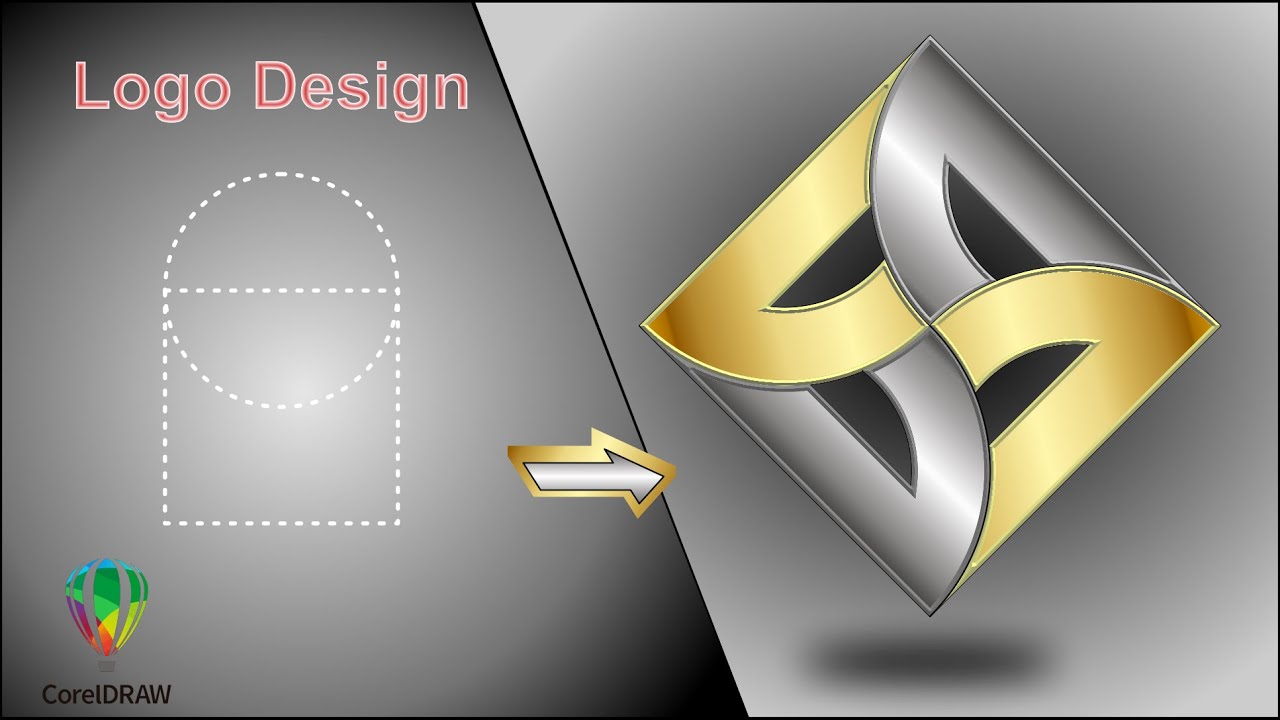 3D Geometric Logo Design in CorelDRAW | CorelDraw tutorials | #vce  #logo