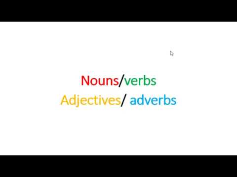 nouns/verbs/adjectives/adverbs