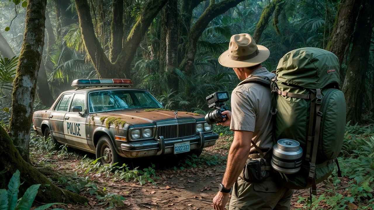 Bloguero Viajero Halló Un Auto De Policía Abandonado En El Bosque, ¡Lo Que Vio Dentro Lo Aterrorizó!