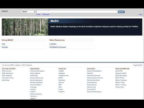 Building a MeSH Search in PubMed