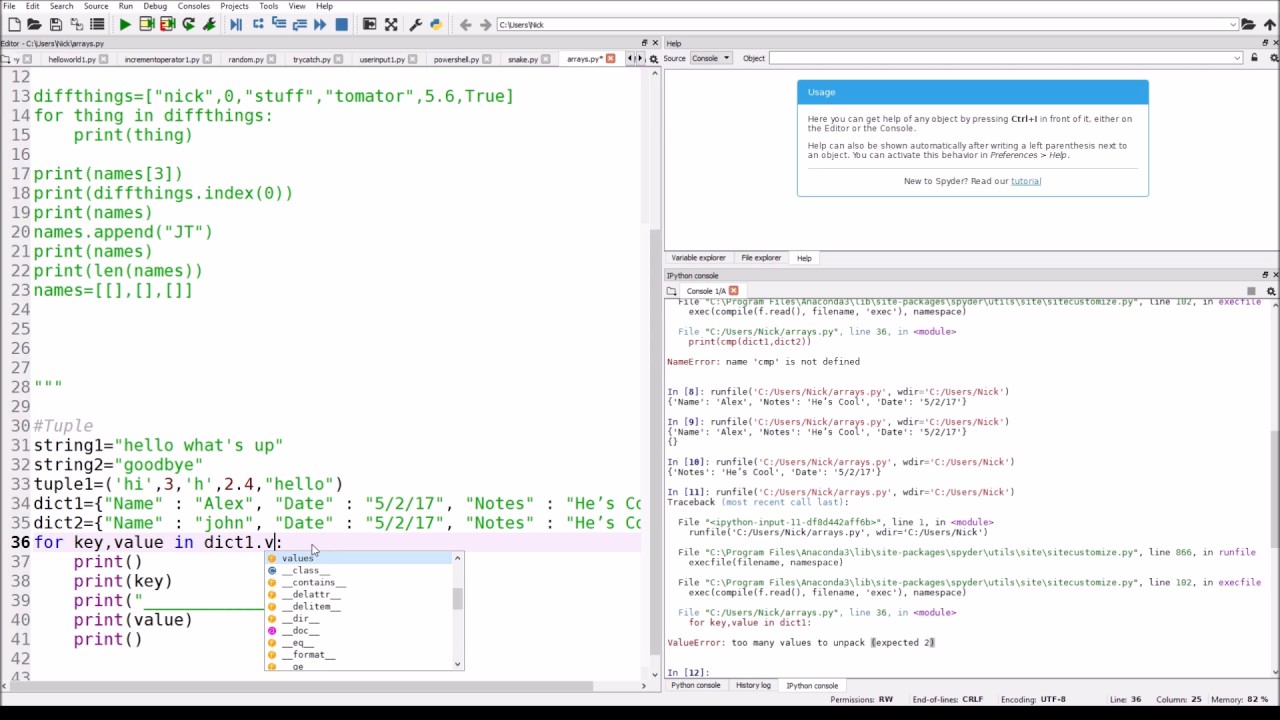 Python Tutorial 17: Tuples and Dictionaries