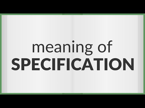 Specification | meaning of Specification